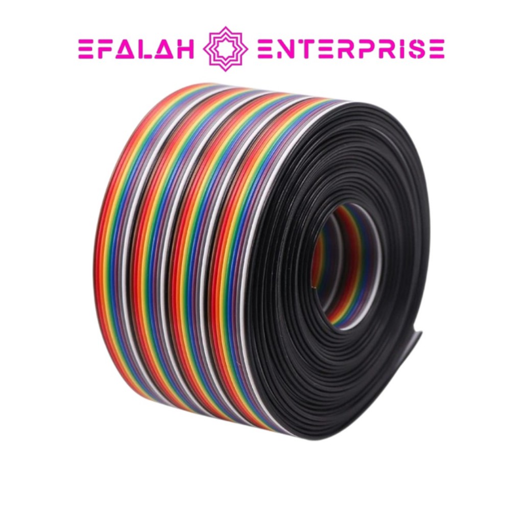 40 Pin IDC Cable Wire Rainbow Flat Color Rainbow Ribbon Cable (1Meter ...