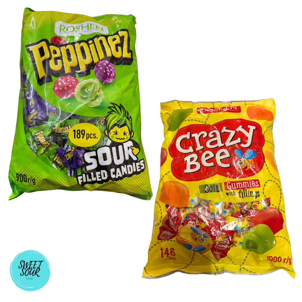 Peppinezz Sour Filled Candies 900g/ Crazy Bee Soft Gummies with ...