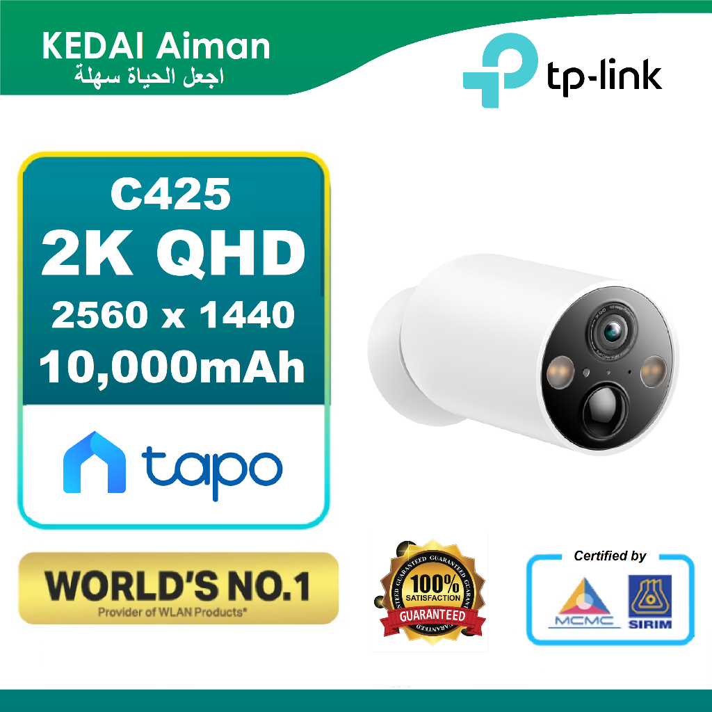 TP-LINK Tapo C425 10,000mAh Built-in Battery Smart Wire-Free Security ...