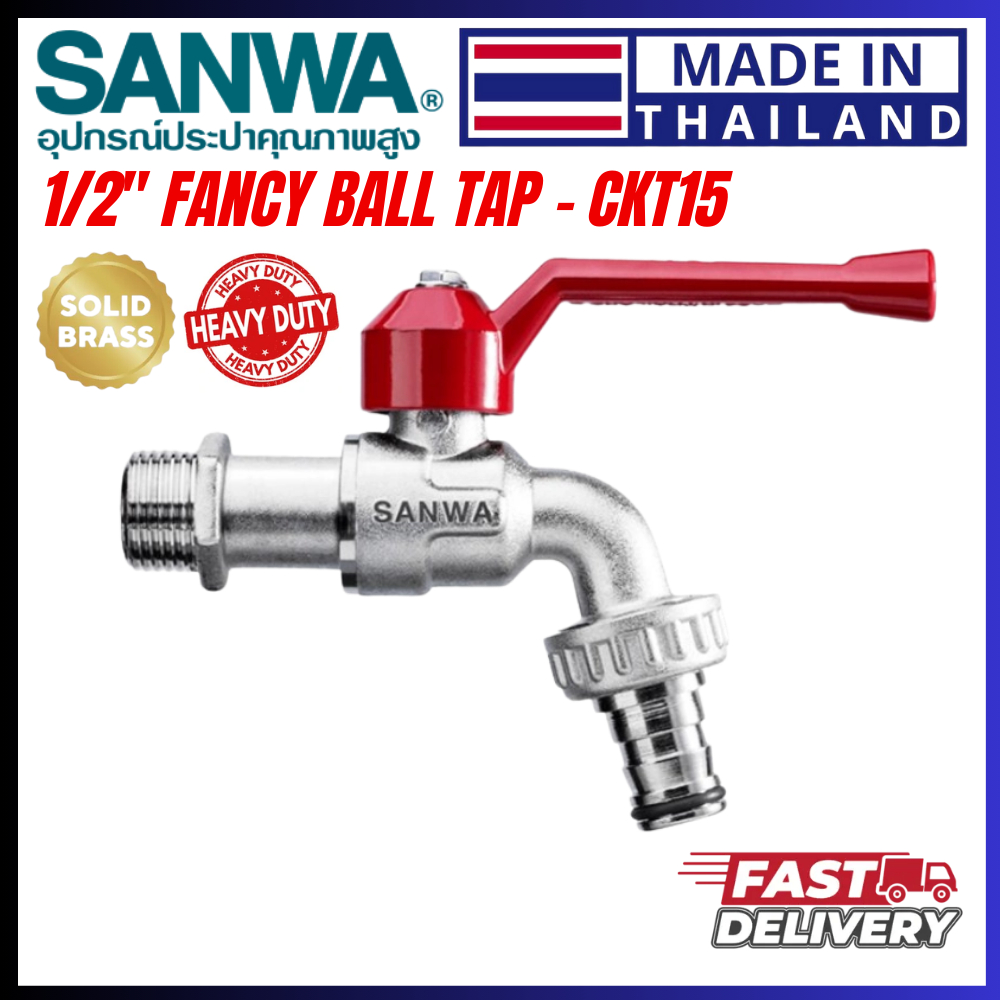 SANWA Premium 15MM 1/2" HEAVY DUTY BALL TAP - CKT15 SOLID BRASS BALL ...