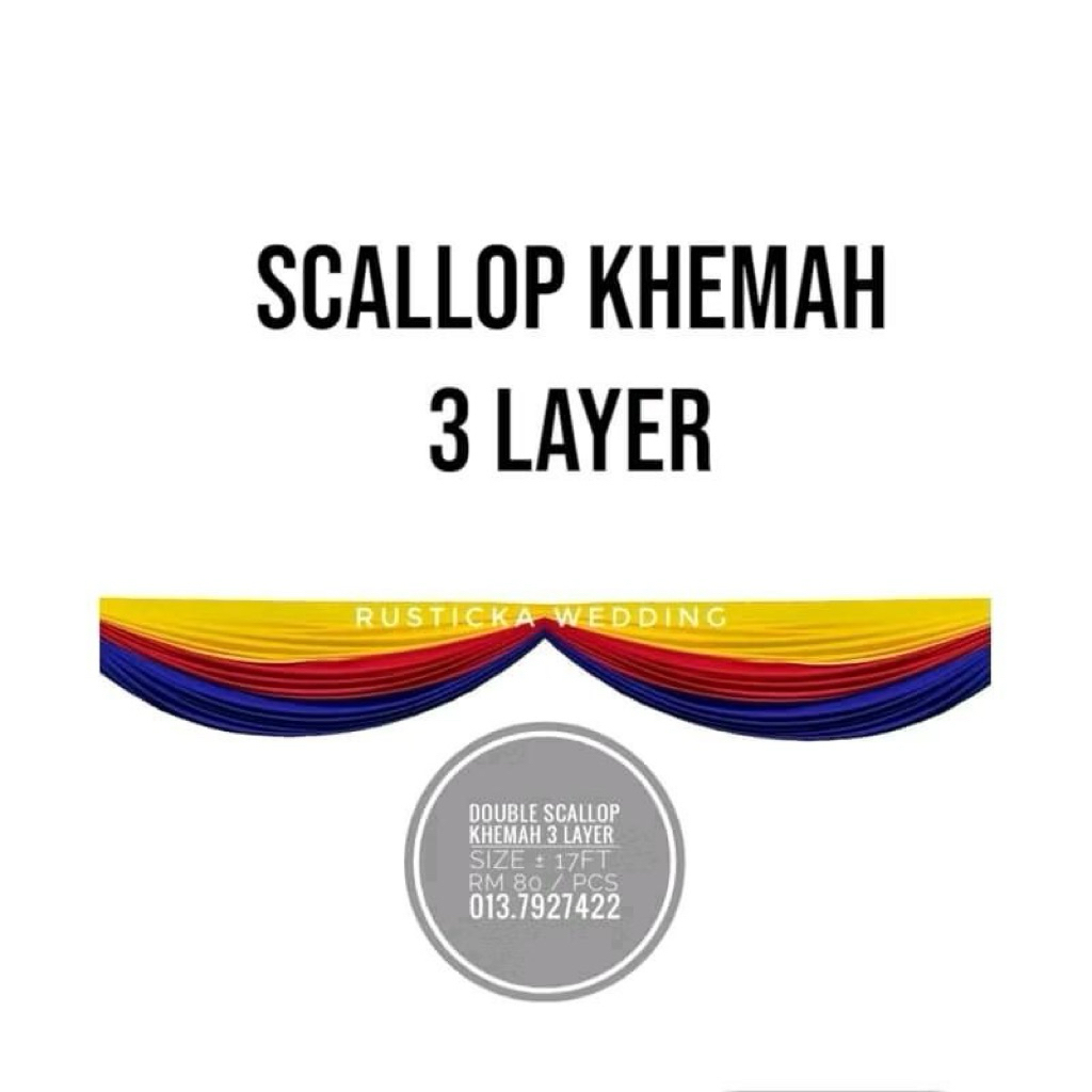 17ft Double Scallop 3 Tone Layer Canopy Fit 18ft x 18ft & 20ft x 20ft ...