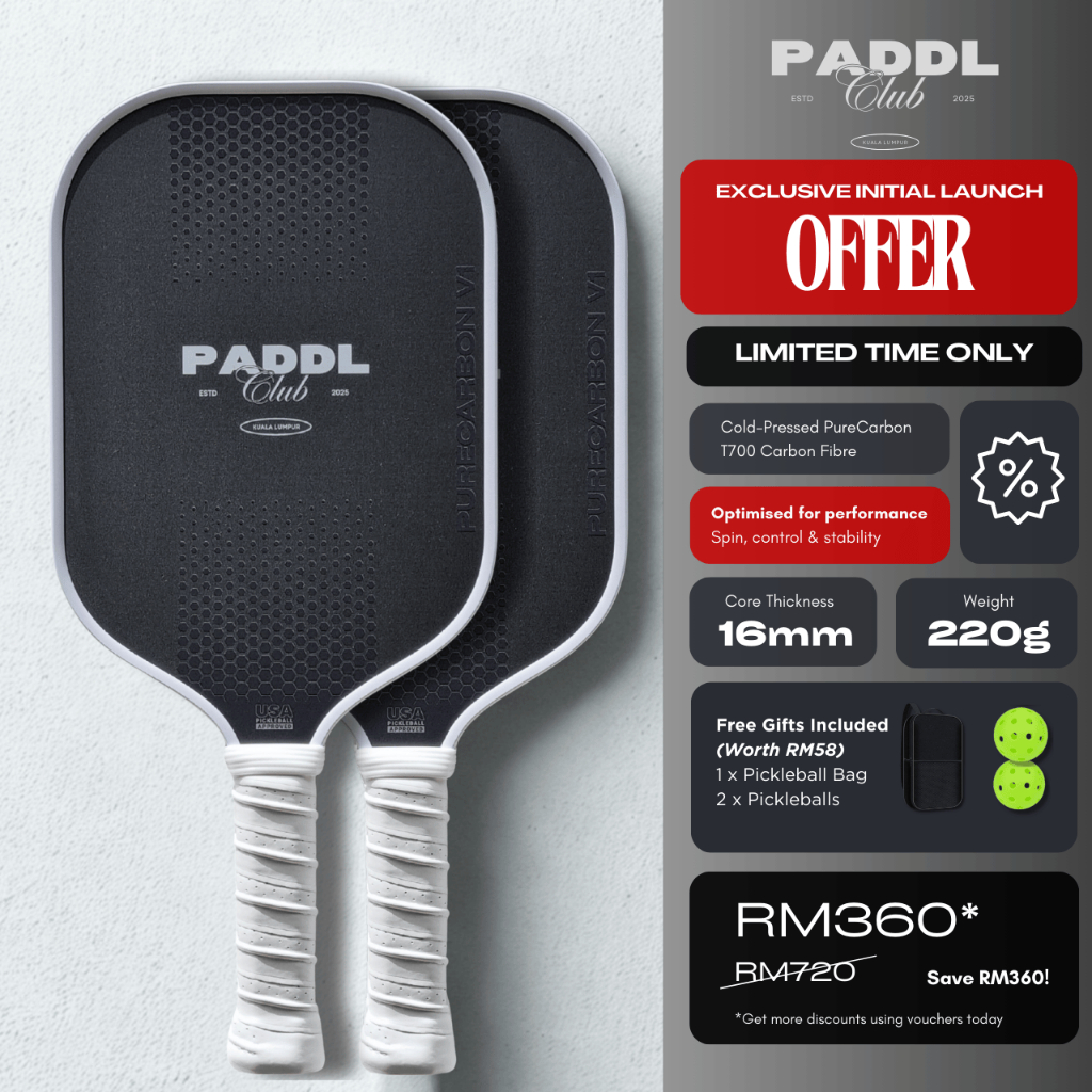 [Free Gift Bundle] Paddl Club PureCarbon V1 Pickleball Paddles [16mm ...