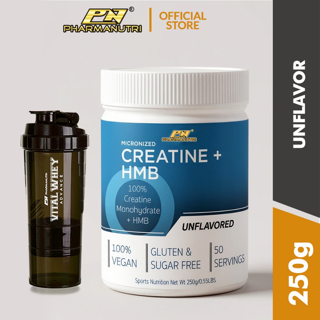 Creatine Monohydrate CMO500 + HMB Halal by Pharmanutri (250g) 50 ...