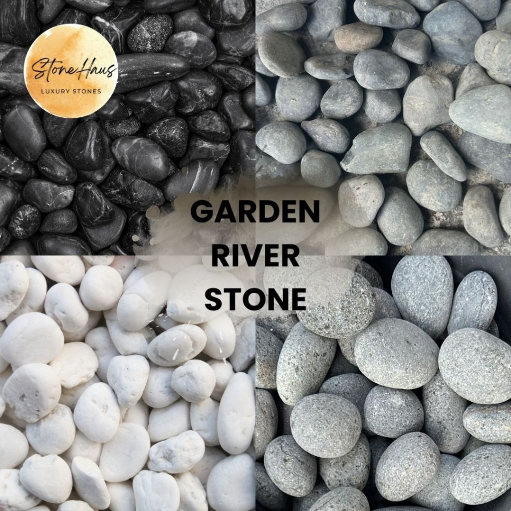 GARDEN RIVER STONE BLACK GREY WHITE PEBBLE LANDSCAPE | BATU SUNGAI ...