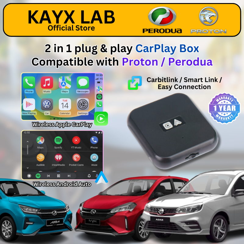 Carbitlink Wireless CarPlay Android Auto for Proton Saga Proton S70X70 ...