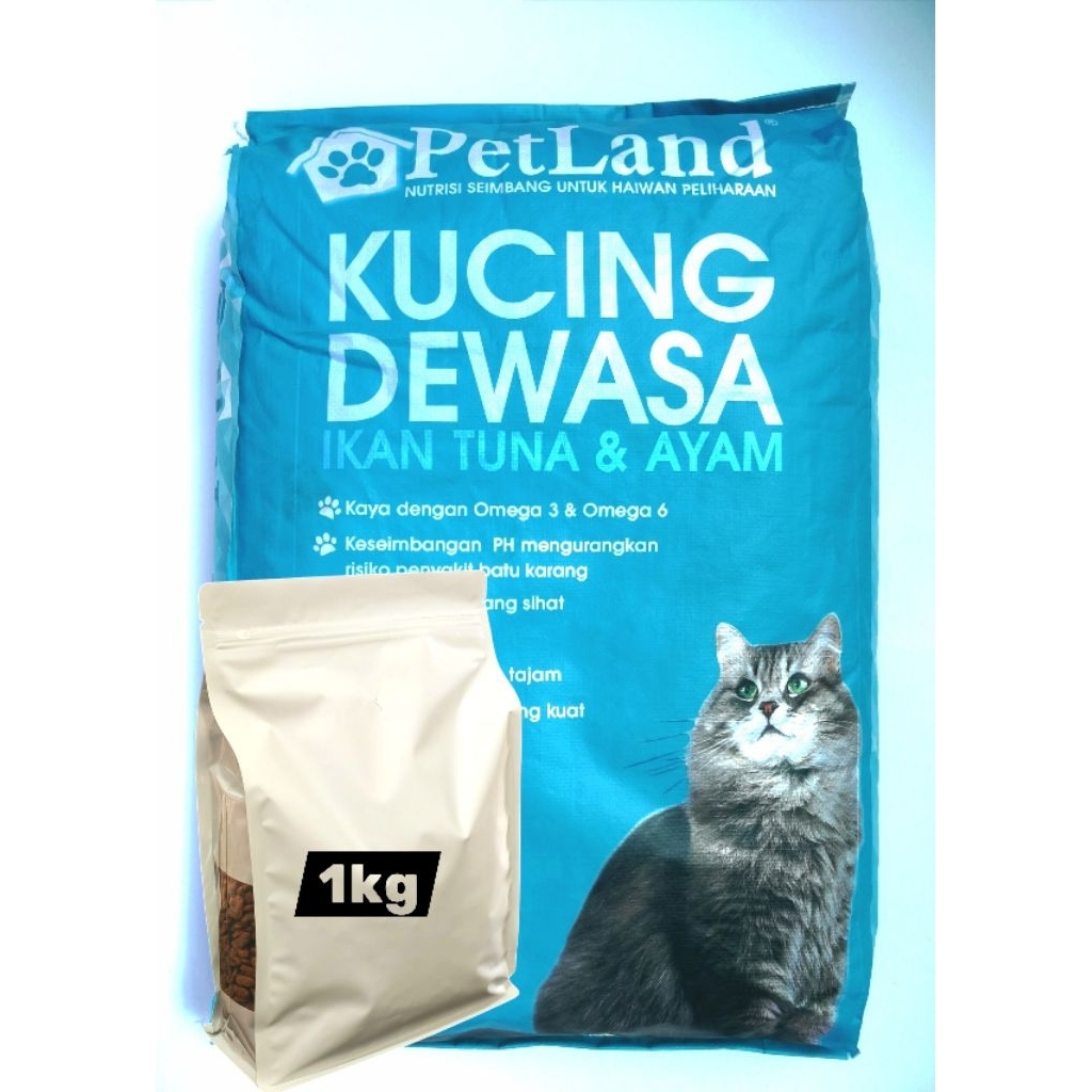 [1kg Repack] PetLand Makanan Kucing Dewasa – Tuna & Ayam Kucing Sihat ...