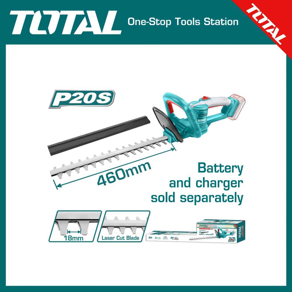 TOTAL Cordless hedge trimmer THTLI20018 | Shopee Malaysia