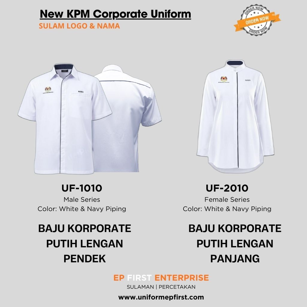 KPM Baju Korporat Putih – Premium White Corporate Shirt | XS to 10XL ...