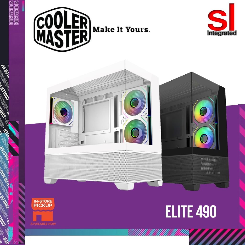 Cooler Master Elite 490 M-ATX Gaming Casing -(Black/White) | Shopee ...