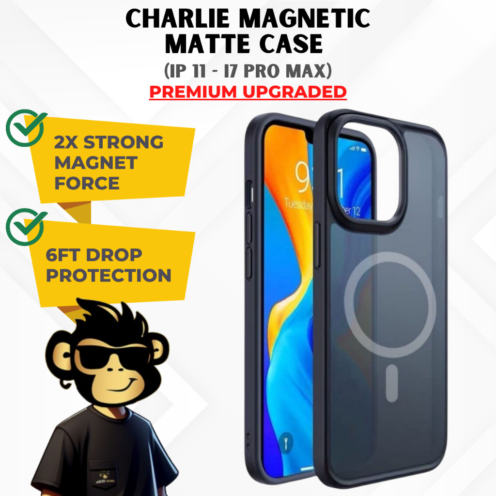 MojoSkins Charlie Magnetic Bumper Matte Casing Straight Side ...