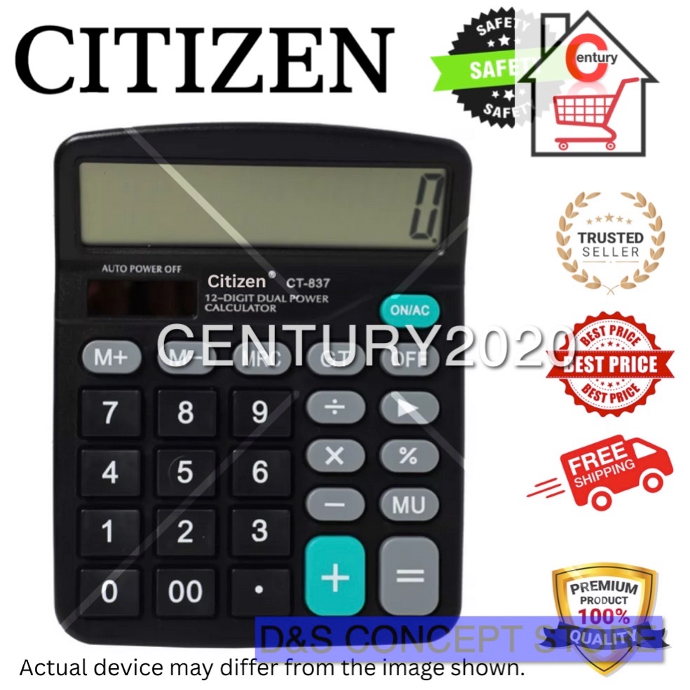 CITIZEN CT-837 Desktop Calculator Check and Correct Electronic ...