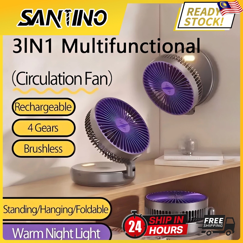 3In1 Multifunctional Mini Folding Fan Intelligent Desktop Air ...