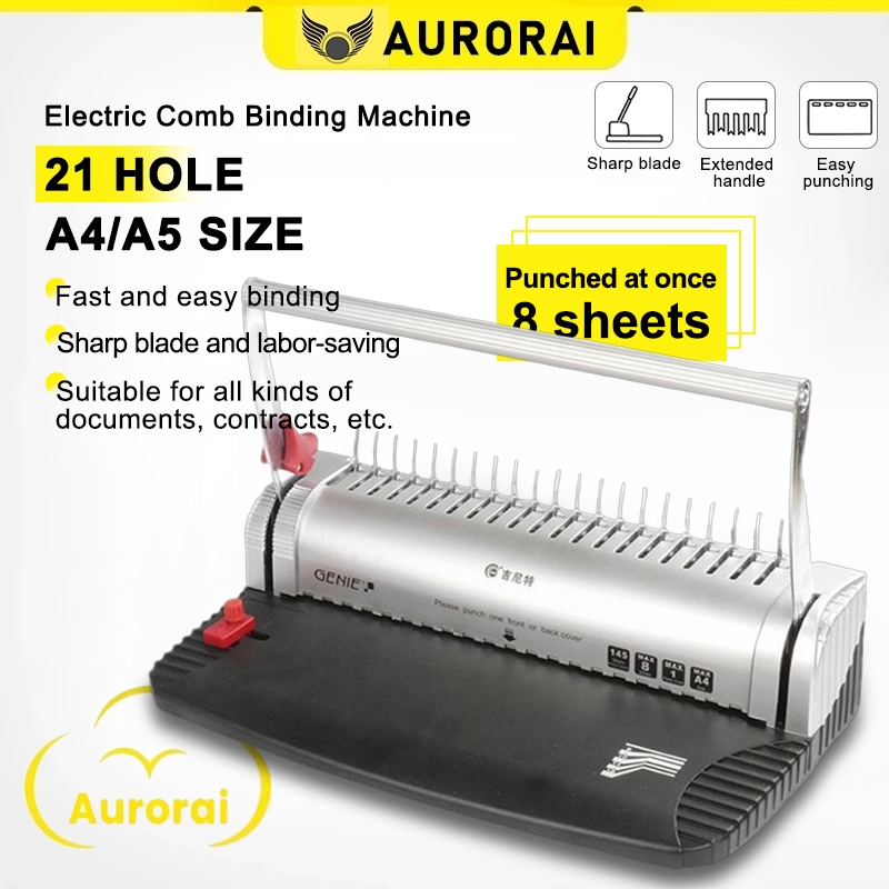 21 Holes Comb Binding Machine A4 Size Punched Sheets Binder Office ...