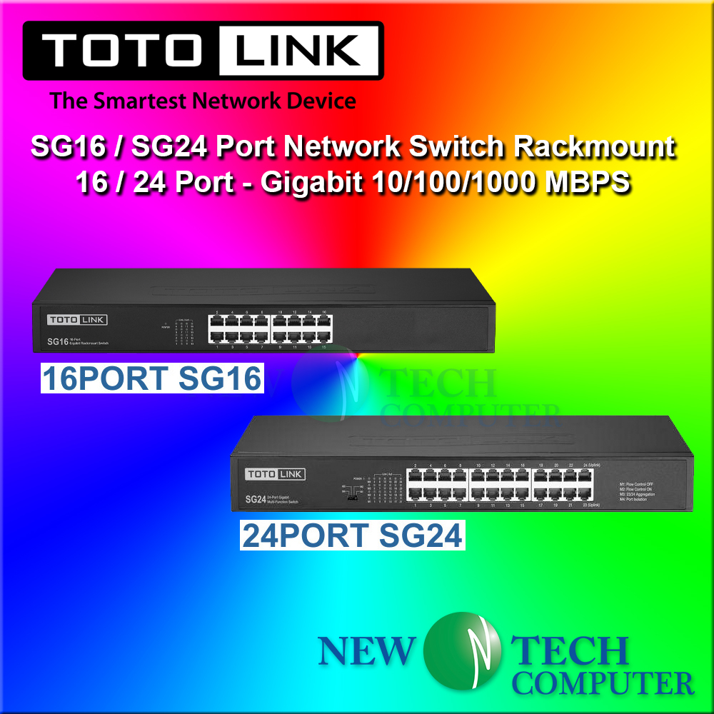 TOTOLINK SG24 24-Port / SG16 16-Port Network Switch Rackmount 16 / 24 ...