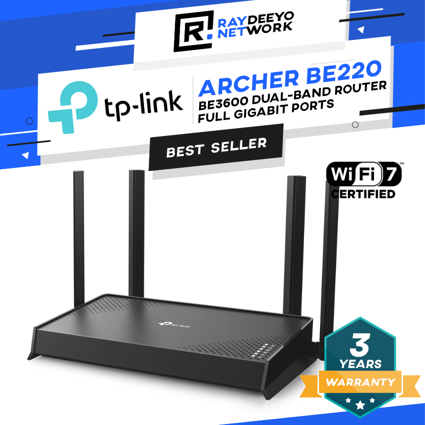 TP-LINK Archer BE220 BE3600 Dual-Band Wi-Fi 7 Router | Shopee Malaysia