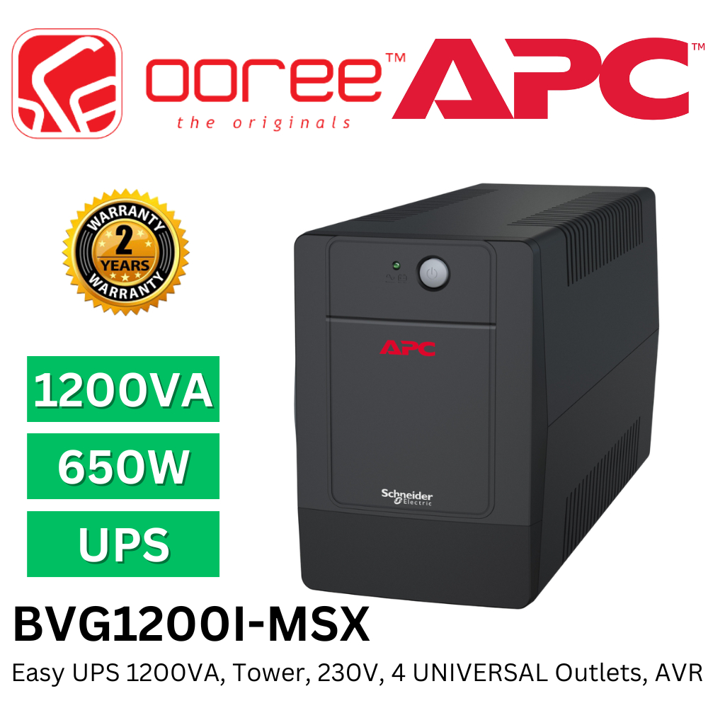 APC BVG1200I-MSX 1200VA, 230V EASY UPS AVR UNIVERSAL SOCKET UPS ...