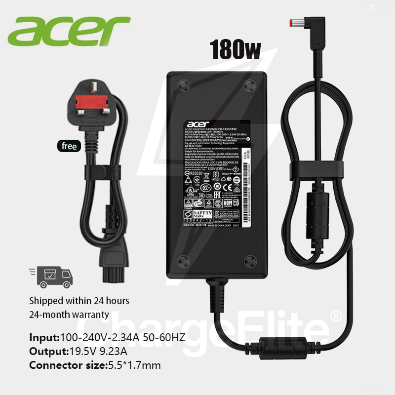 Original ACER 180W 19.5V 9.23A Laptop Charger for Acer Nitro 5 7 ...