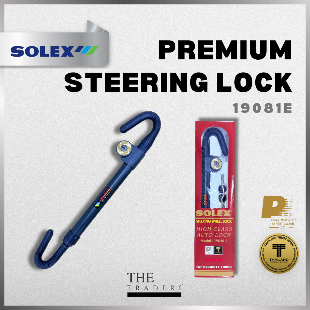The Traders 100% Original Solex Premium 19081E Steering Wheel Lock Car ...