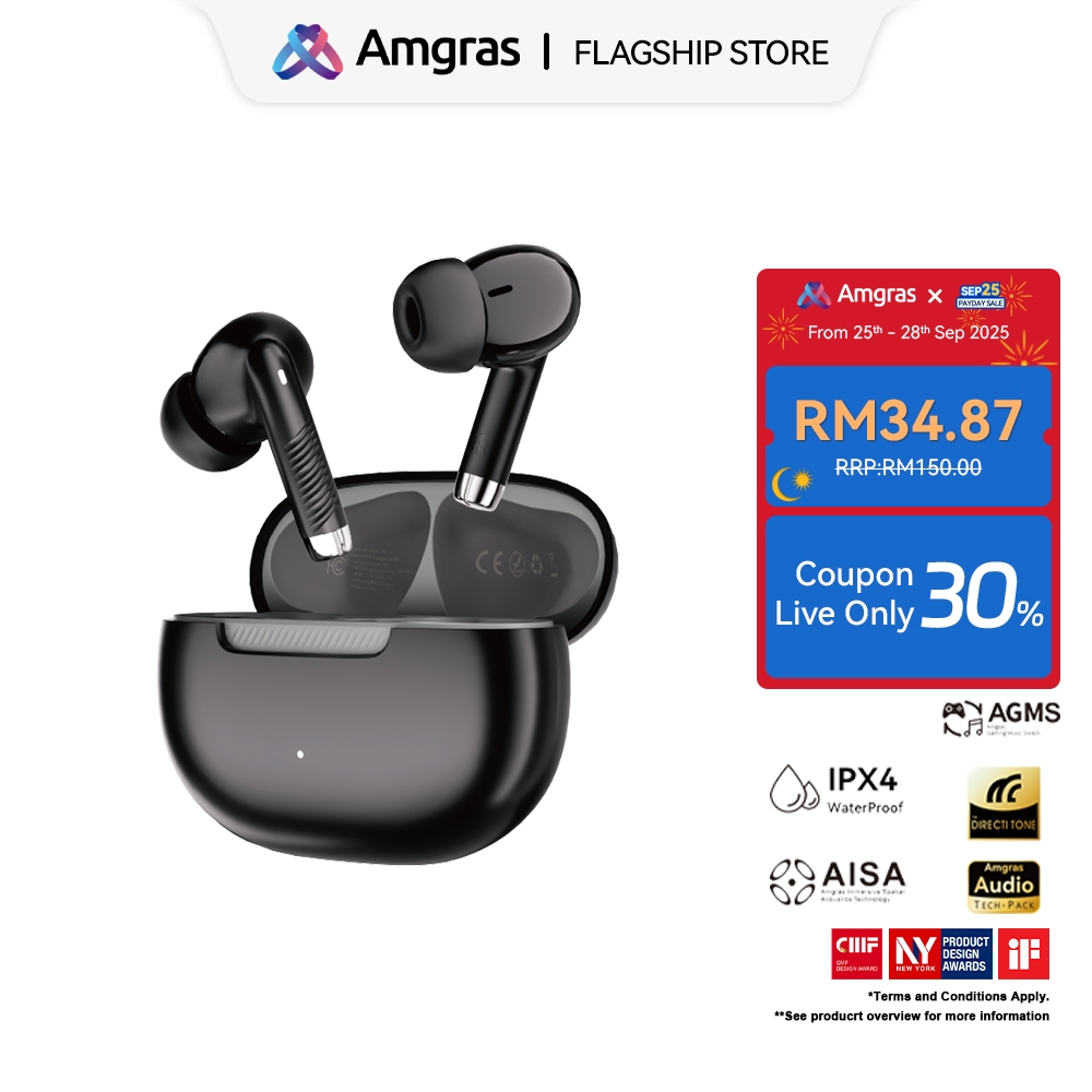 Amgrass Spirit Pro Bluetooth Earbuds Wireless Earbud Noise Reduction ...