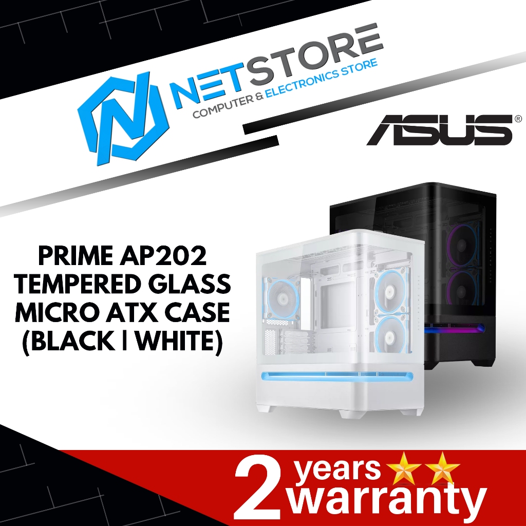 ASUS PRIME AP202 TG ARGB MATX CASING - (BLACK | WHITE) | Shopee Malaysia