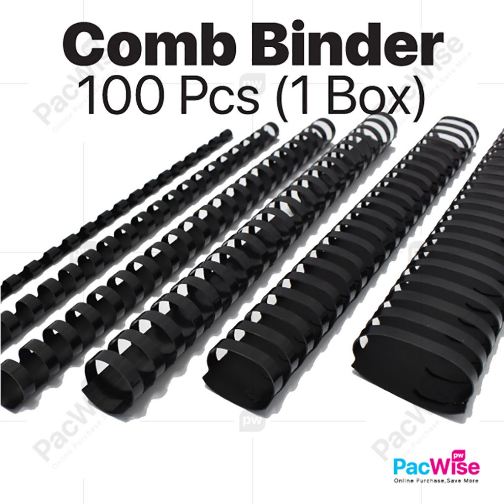 Comb Binder Plastic Ring Black / 21 Ring Binding Spines / 22mm – 51mm ...