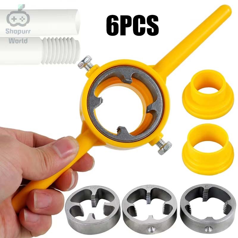 6PCS Pipe Threader Kit 1/2 3/4 1 Inch NPT - PVC Plumbing Thread Tool ...