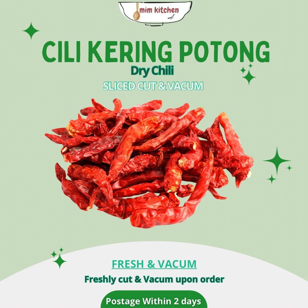 Cili Kering Yang Telah Dipotong & dibuang sebahagian biji. Dry Chili ...