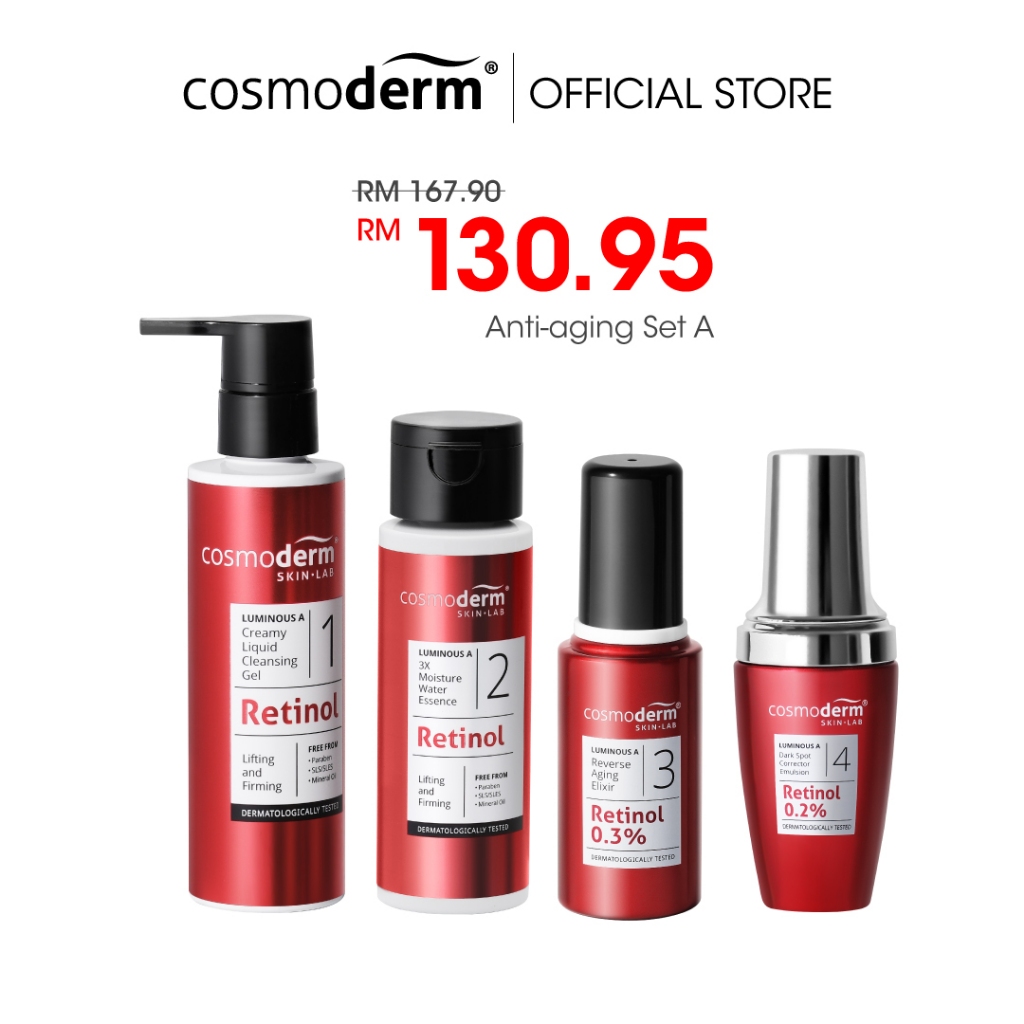 Cosmoderm Luminous A Radiance & Anti-Aging Skincare Set | Shopee Malaysia