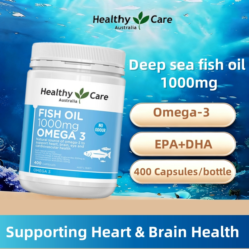Healthy Care Fish Oil 1000mg Omega3 Supplement DHA EPA nutrition 400 Capsules EXP2028 | Shopee ...