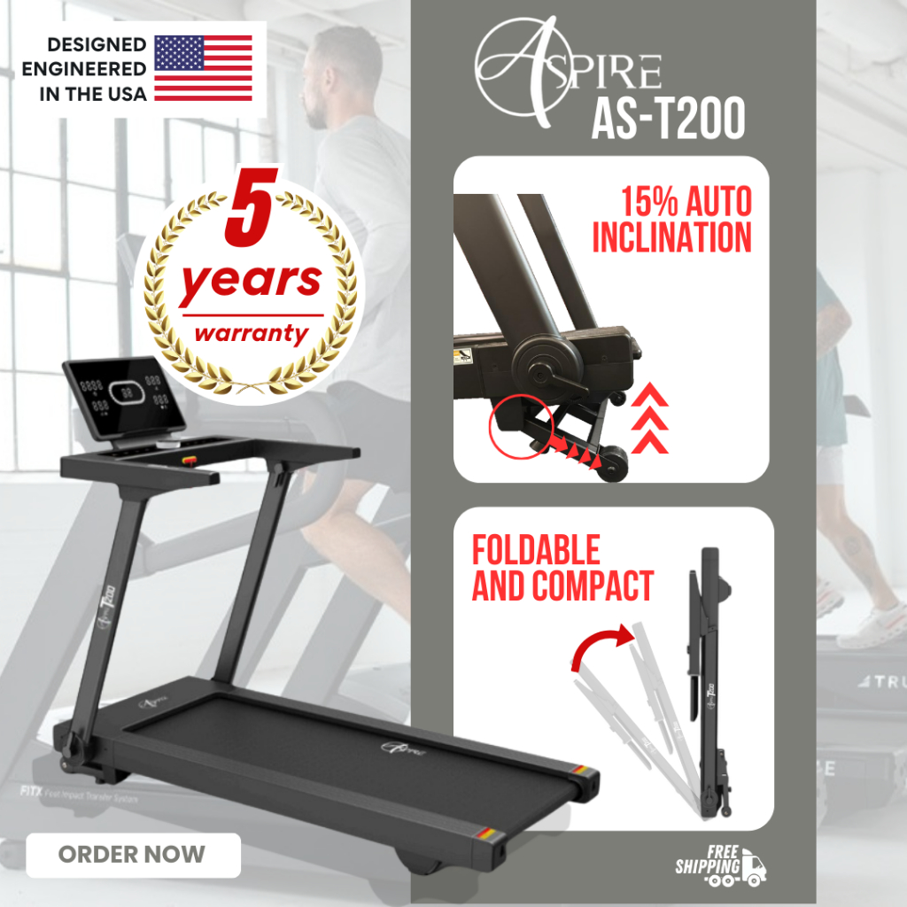 Aspire AS-T200 Treadmill w 5 Years Warranty (LED Console/ Bluetooth/ 2. ...
