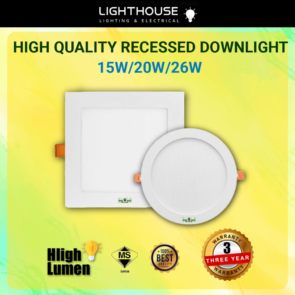 [ LIGHTHOUSE💡] LED CEILING DOWNLIGHT 4"15W/6"20W/8"26W ROUND / SQUARE ...