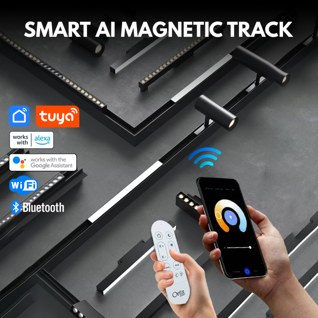 Smart AI Magnetic Track Tuya App Bluetooth Wifi Remote Control 3 Color ...