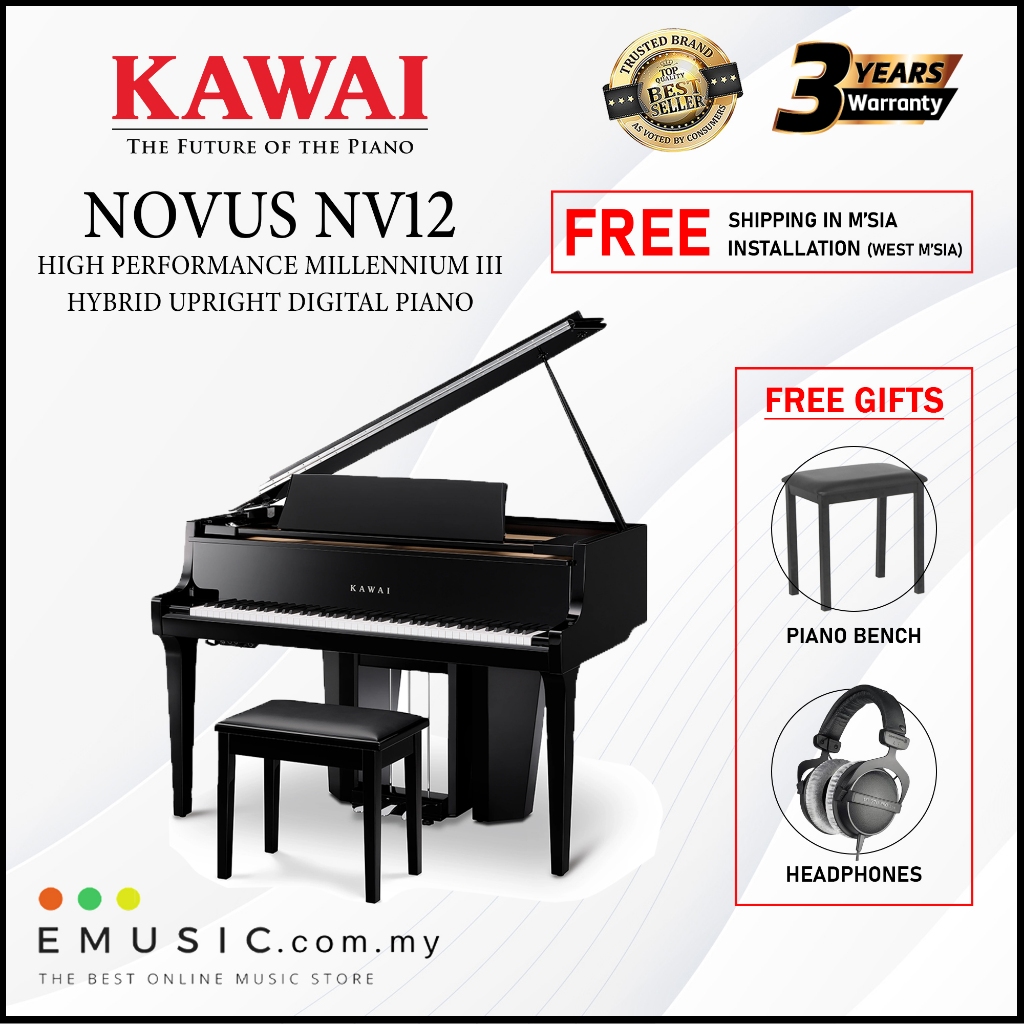 Kawai Novus NV12 High Performance Millennium III Hybrid Upright Digital ...