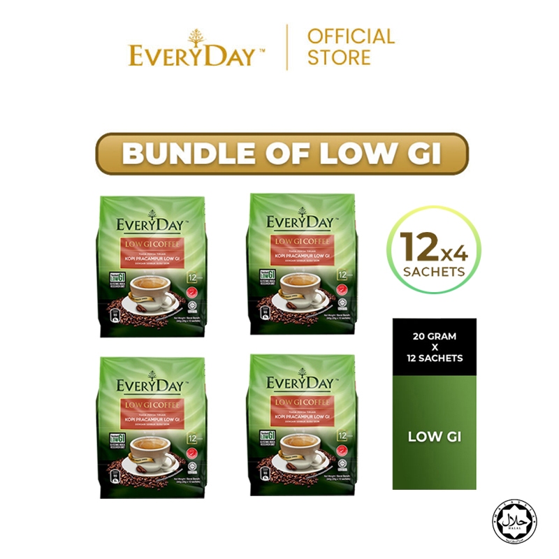 EVERYDAY Low Gi Coffee (Bundle of 4) Exp 2027-Halal Certified | Shopee ...