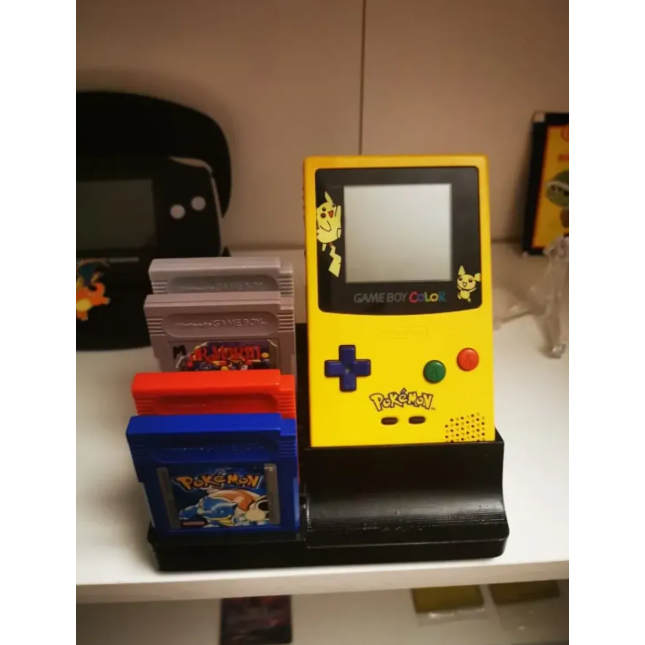 Gameboy Color Display Stand with Cartridge Holder Retro Gaming Storage ...