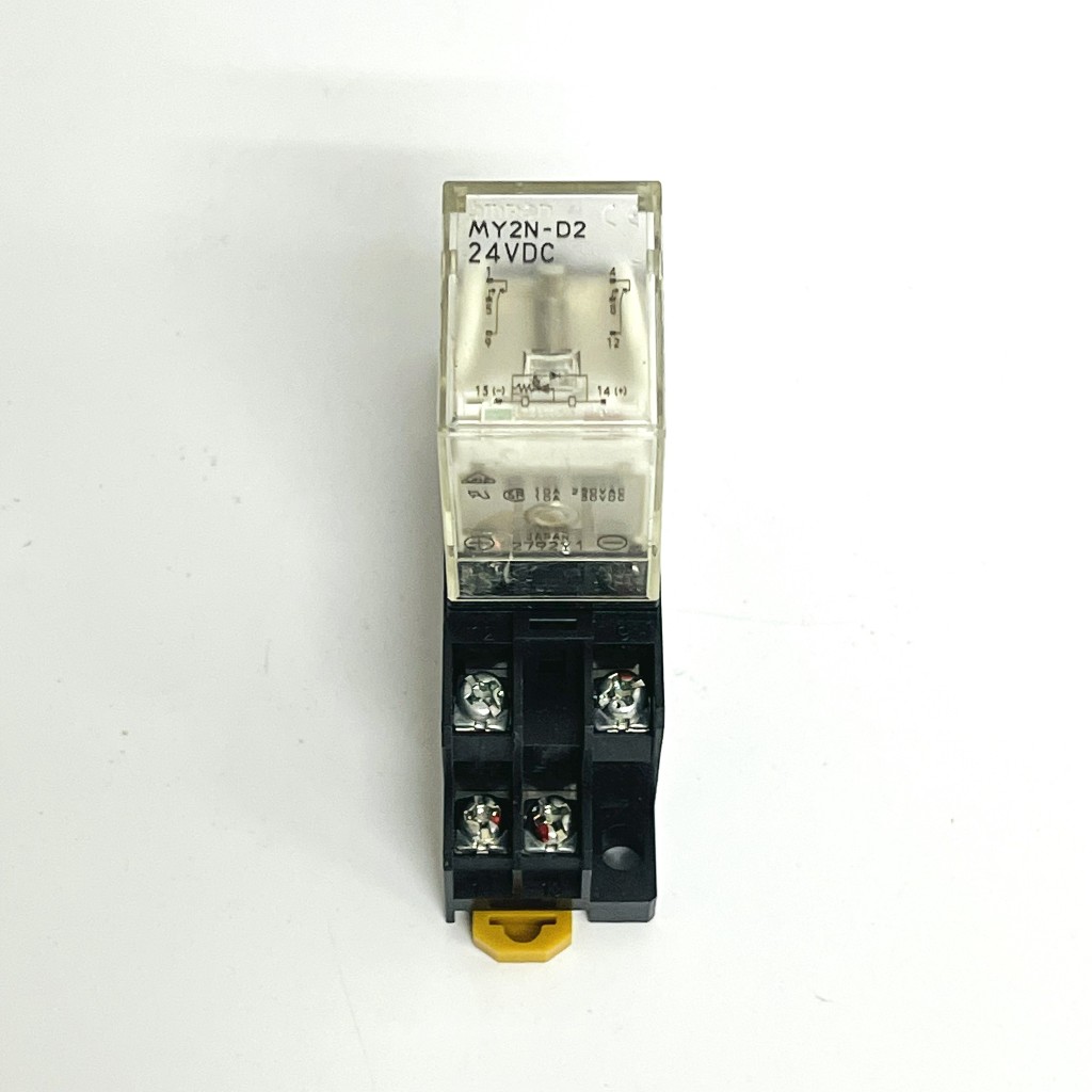(Used) Omron MY2N-D2 (24VDC) 8 Pin General Purpose Relay c/w BASE ...