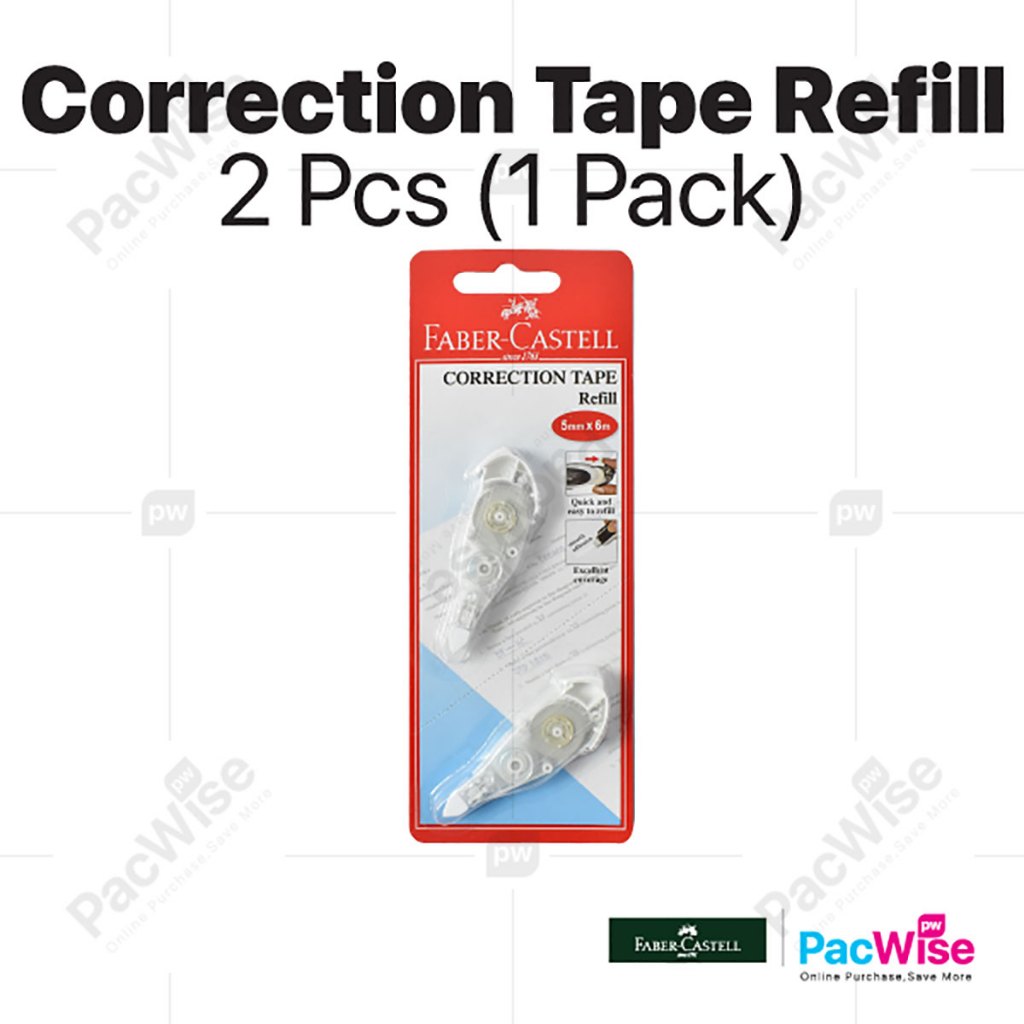 Faber-Castell Correction Tape Refill 6m / Isi Ulang Pita Pembetulan ...