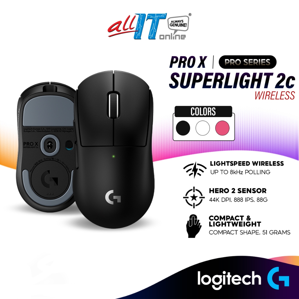 Logitech G PRO X SUPERLIGHT 2c Wireless Gaming Mouse with Compact ...
