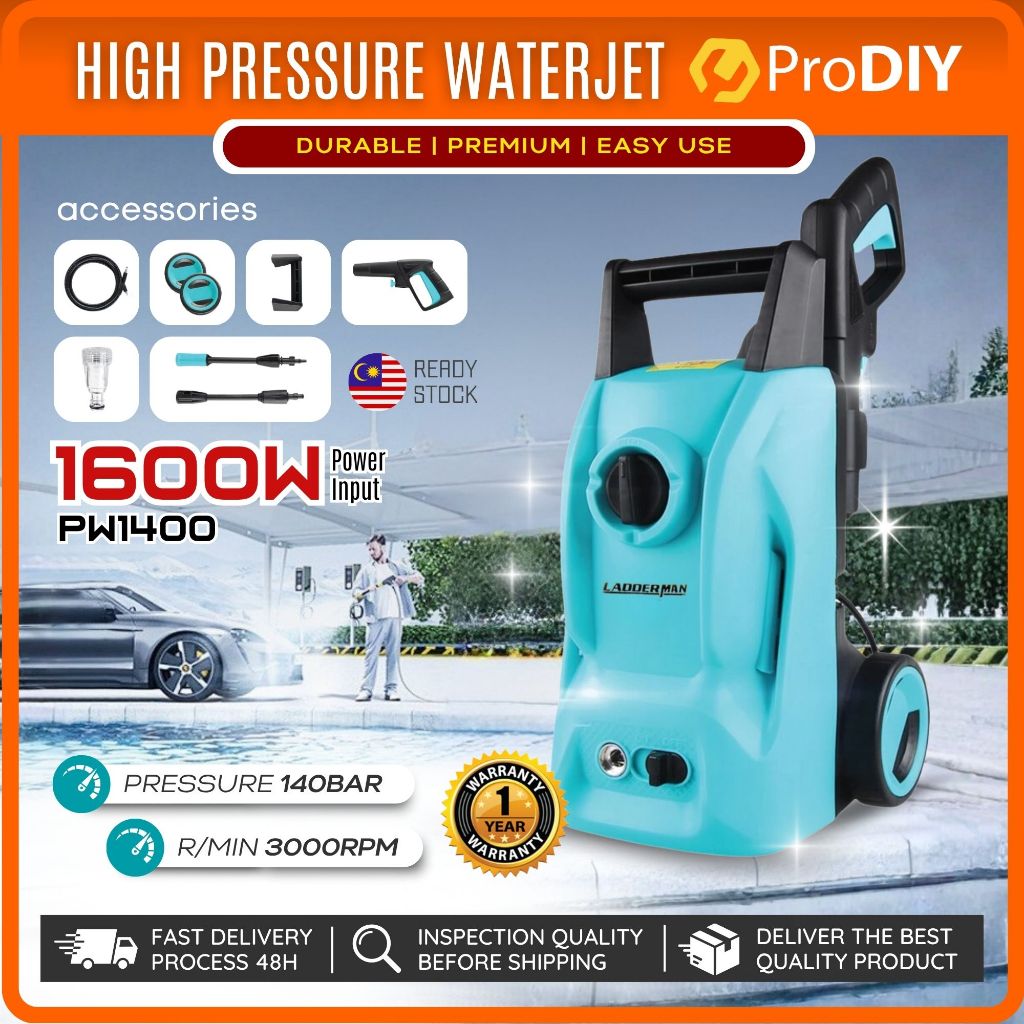 Water Jet Portable High Pressure Washer Car Wash Sprayer Cleaning Heavy ...
