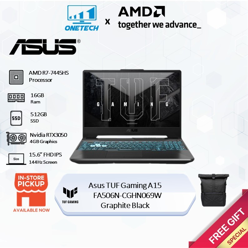 Asus TUF Gaming A15 FA506N-CGHN069W (R7-7445HS/16GB DDR5/512GB NVME ...