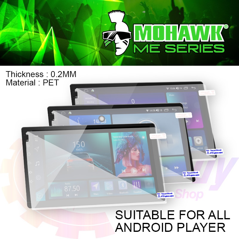 MOHAWK Screen Protector for Android Player UNIVERSAL PET 0.2mm 9" 10 ...