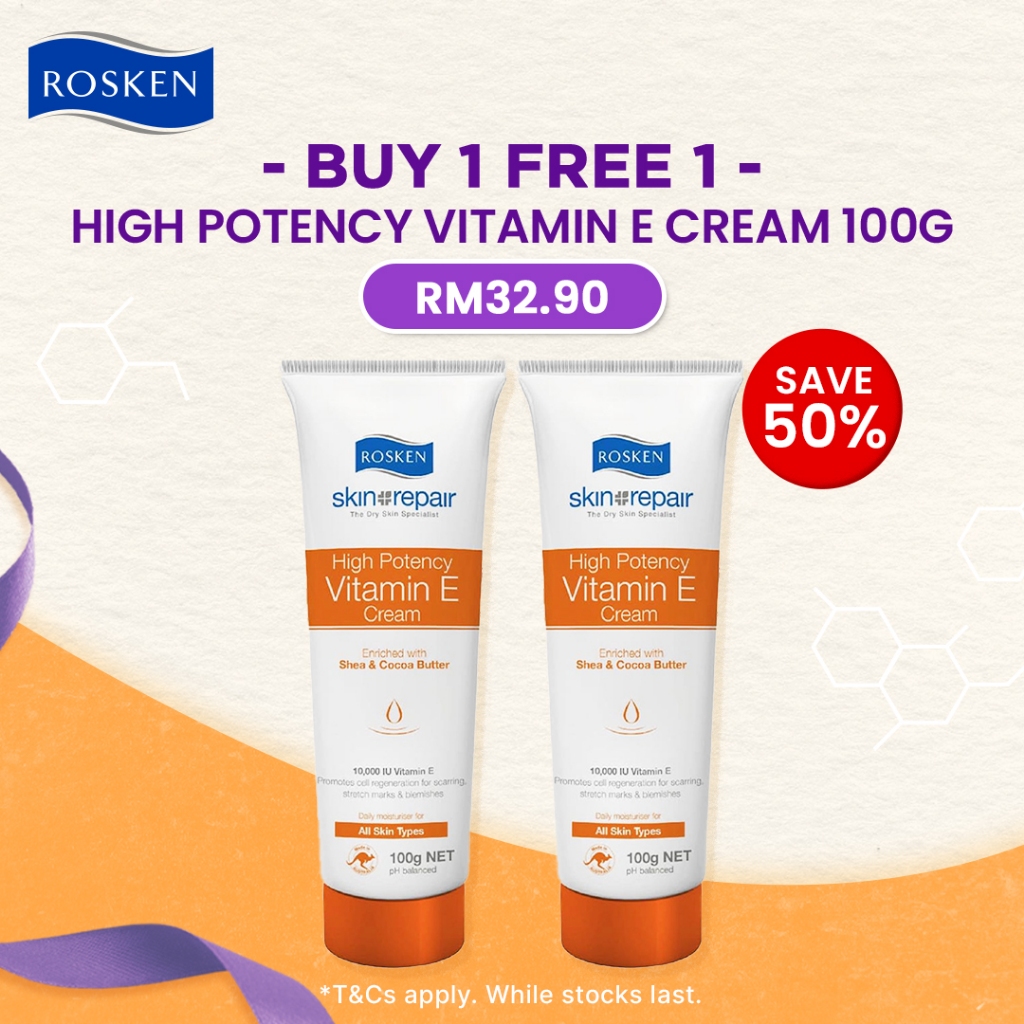 [Buy 1 Free 1] Rosken Skin Repair High Potency Vitamin E 100G | Shopee ...