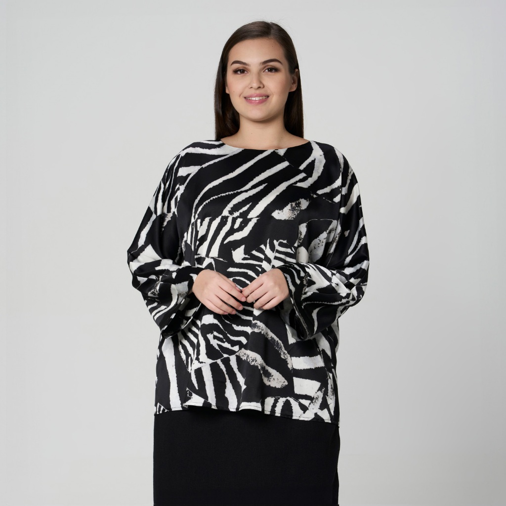 MS. READ Printed Dolman Sleeve Top | Size UK12-24 | Black | MH53113-TB ...