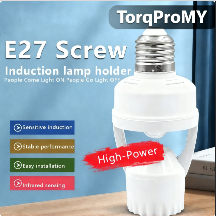 Occupancy Sensor Light Holder Infrared Motion & Sound/Light Control E27 ...