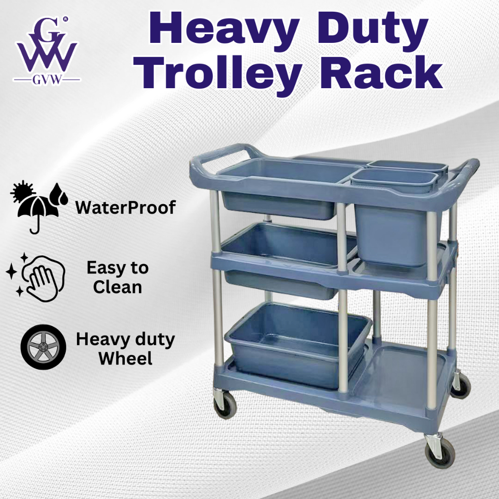 GVW Trolley Rack Trolley Heavy Duty Tray Troili Barang Roda Troli ...