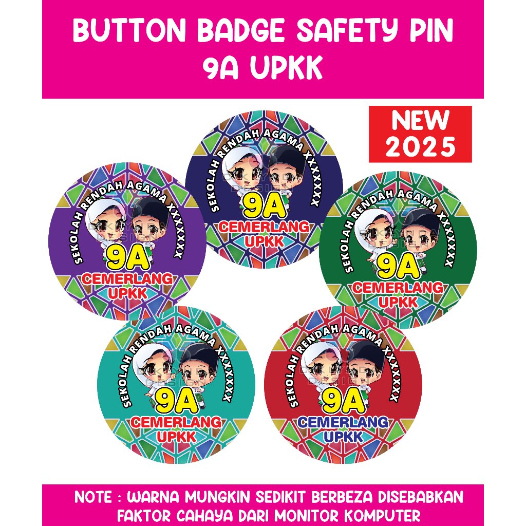 BUTTON BADGE SAFETY PIN - 9A CEMERLANG UPKK | Shopee Malaysia