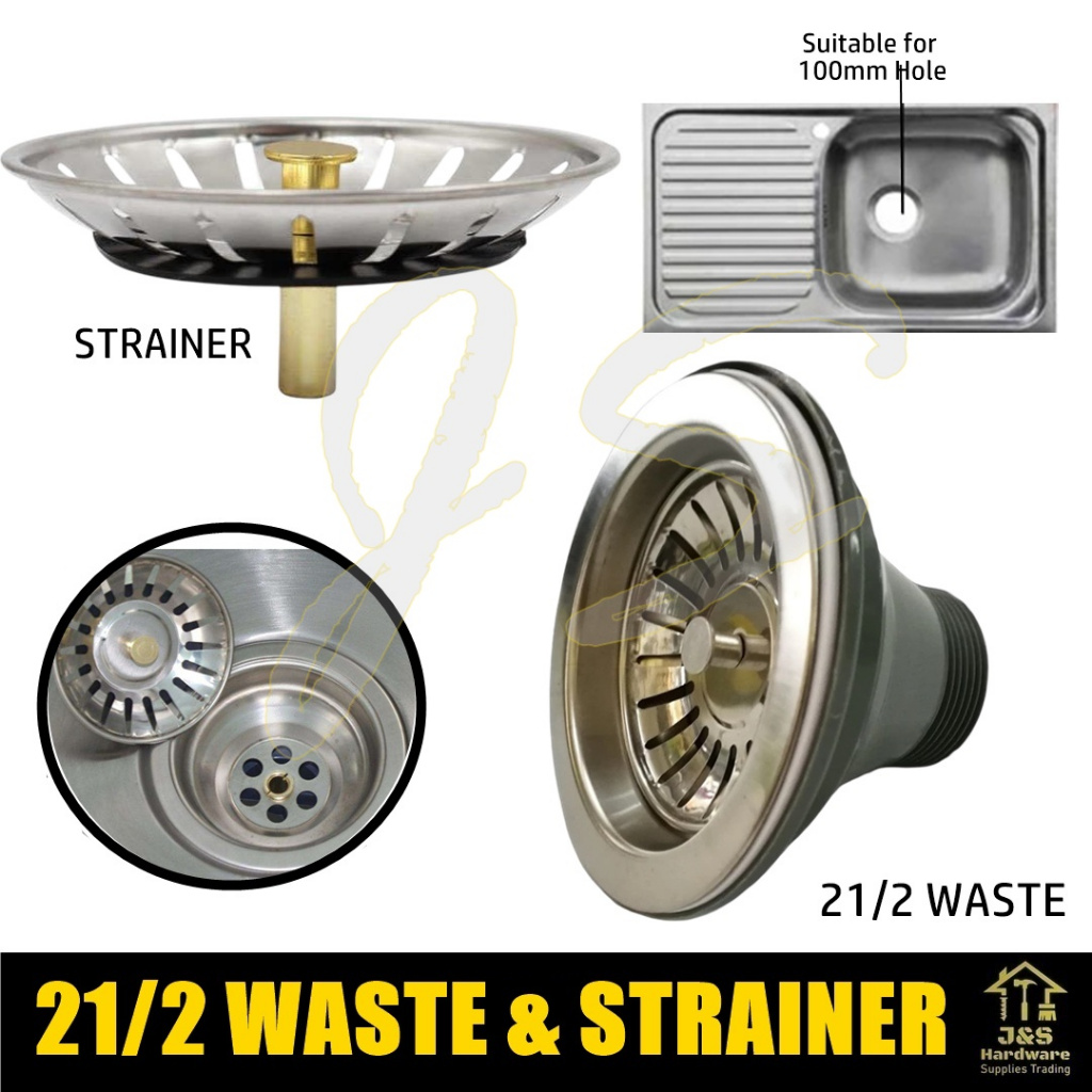 Stainless Steel Waste For Kitchen Sink. Strainer Replacement for ...