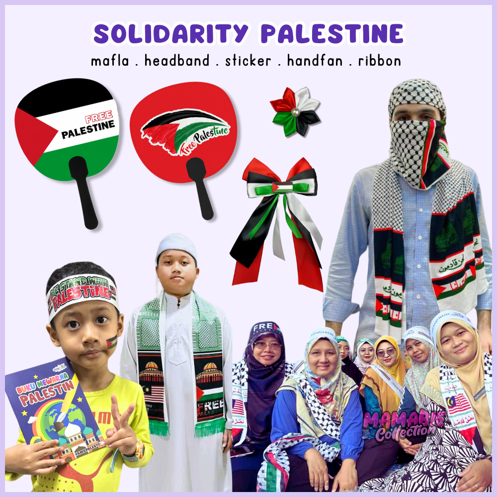 Mafla Palestine Headband Sticker Bendera Flag Tali Ikat Kepala Palestin ...
