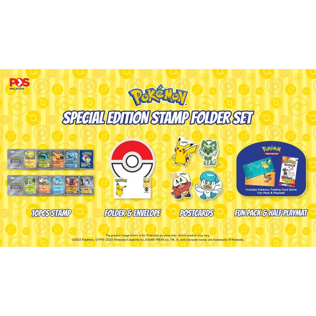 Pokemon Stamp Folder Set 2025 !!READY STOCK!! [ Pos Malaysia Berhad ...