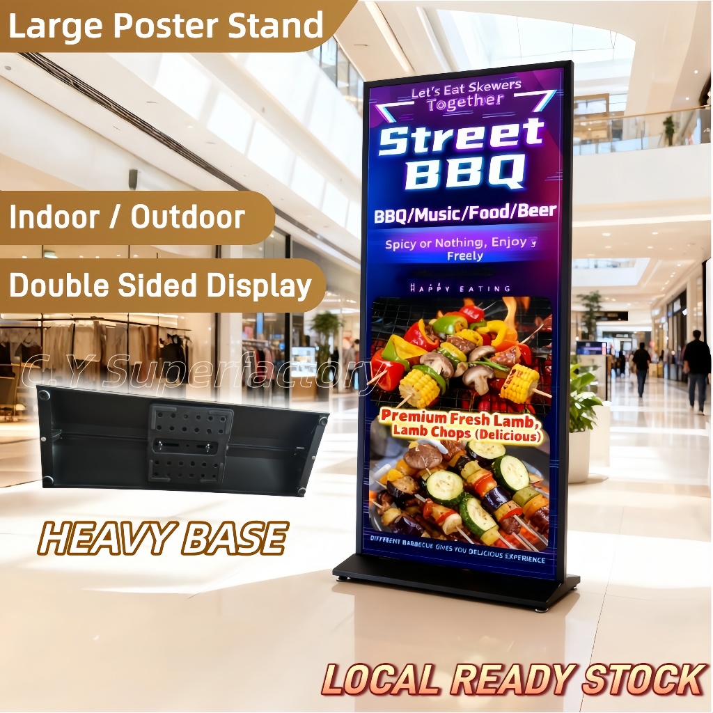 Vertical Poster Display Stand Large Size Floor Standing Signage Door ...